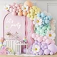 Amazon.com: Daisy Pastel Balloon Garland Kit 157pcs Pastel Macaron Balloon Arch Kit with Flower ...