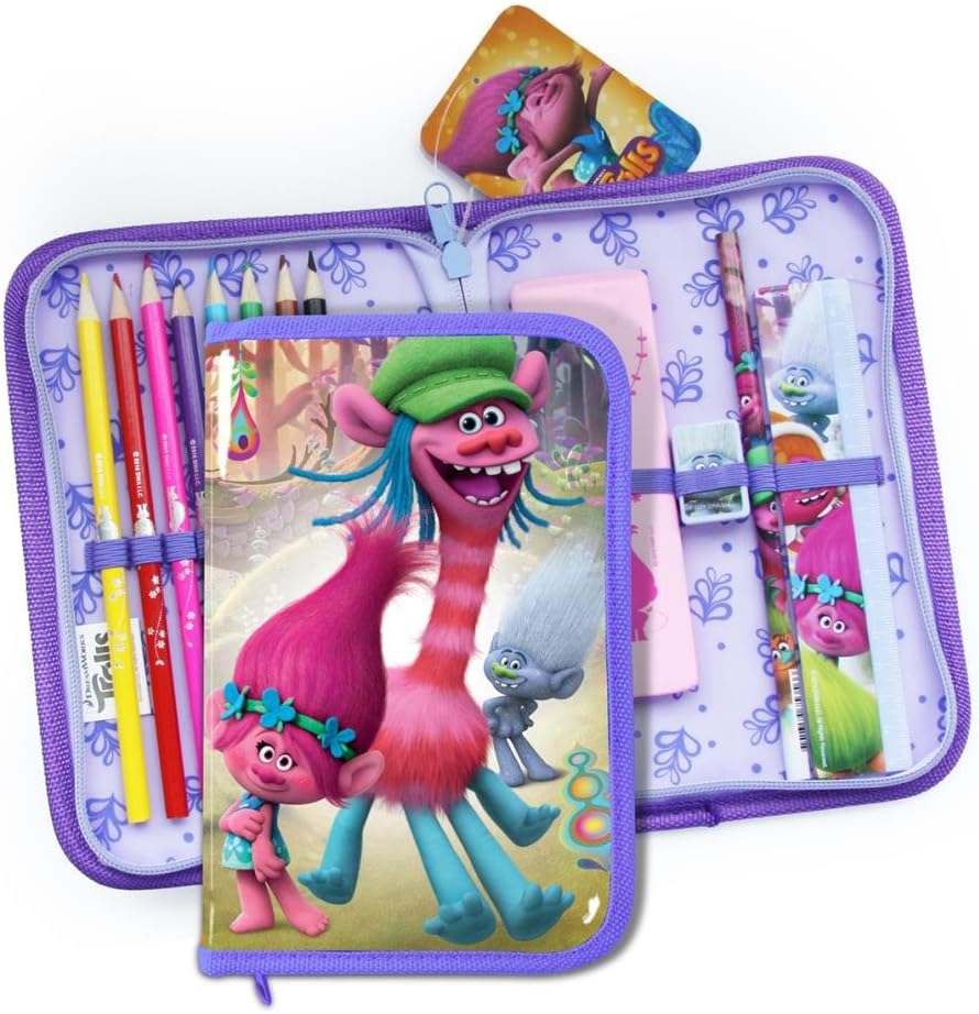 Official Licensed Trolls Filled Pencil Case: Amazon.co.uk: Toys & Games