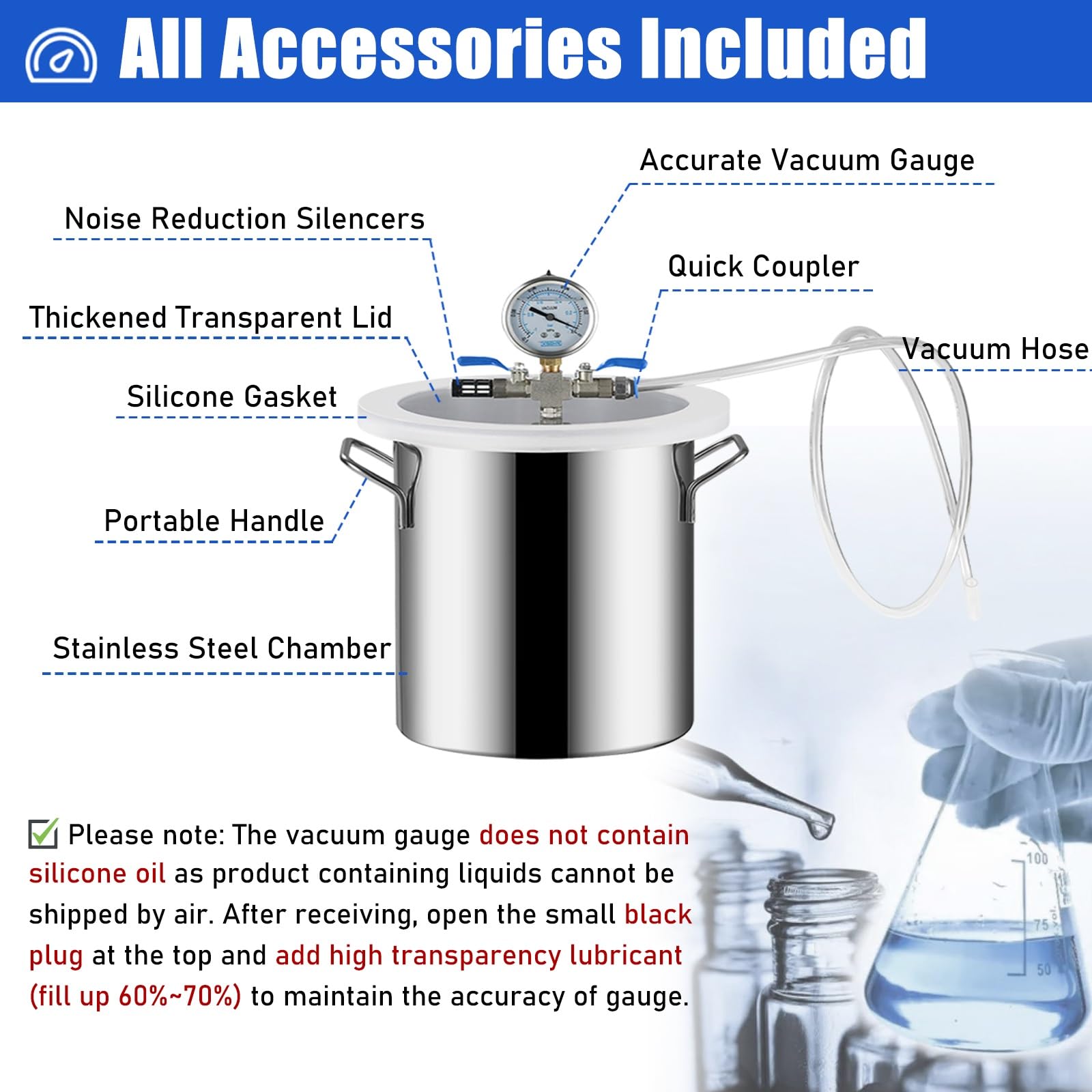 Vacuum Chamber For Resin Large Vacuum Desiccator Cabinet, 304 Stainless ...