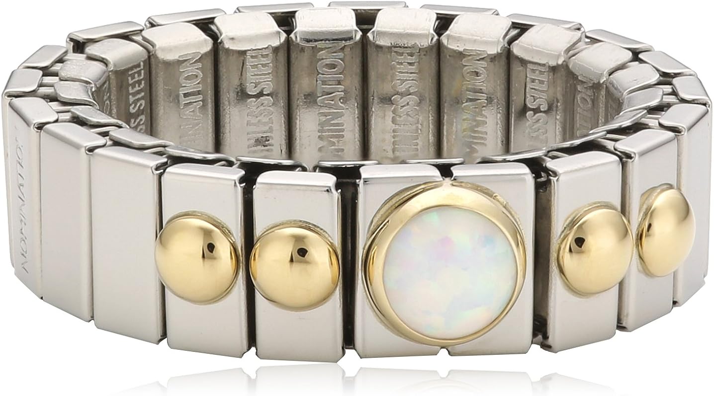 Nomination Damen-Ring Klein Mit 1 in Opal Weiß Ring größe variabel ...
