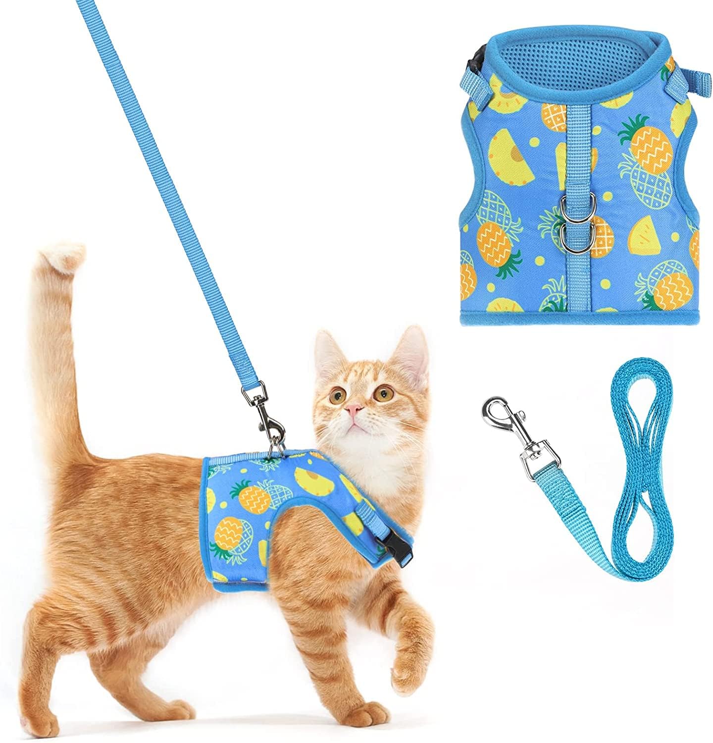 PUPTECK Soft Mesh Cat Vest Harness and Leash Set Puppy Padded Pet ...