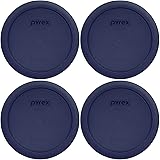 Amazon.com: Pyrex Storage 4-Cup Round Dish with Dark Blue Plastic Cover ...