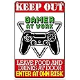 Amazon.com: Gaming Room Decor Sign Keep out Gamer at Work Game Room ...