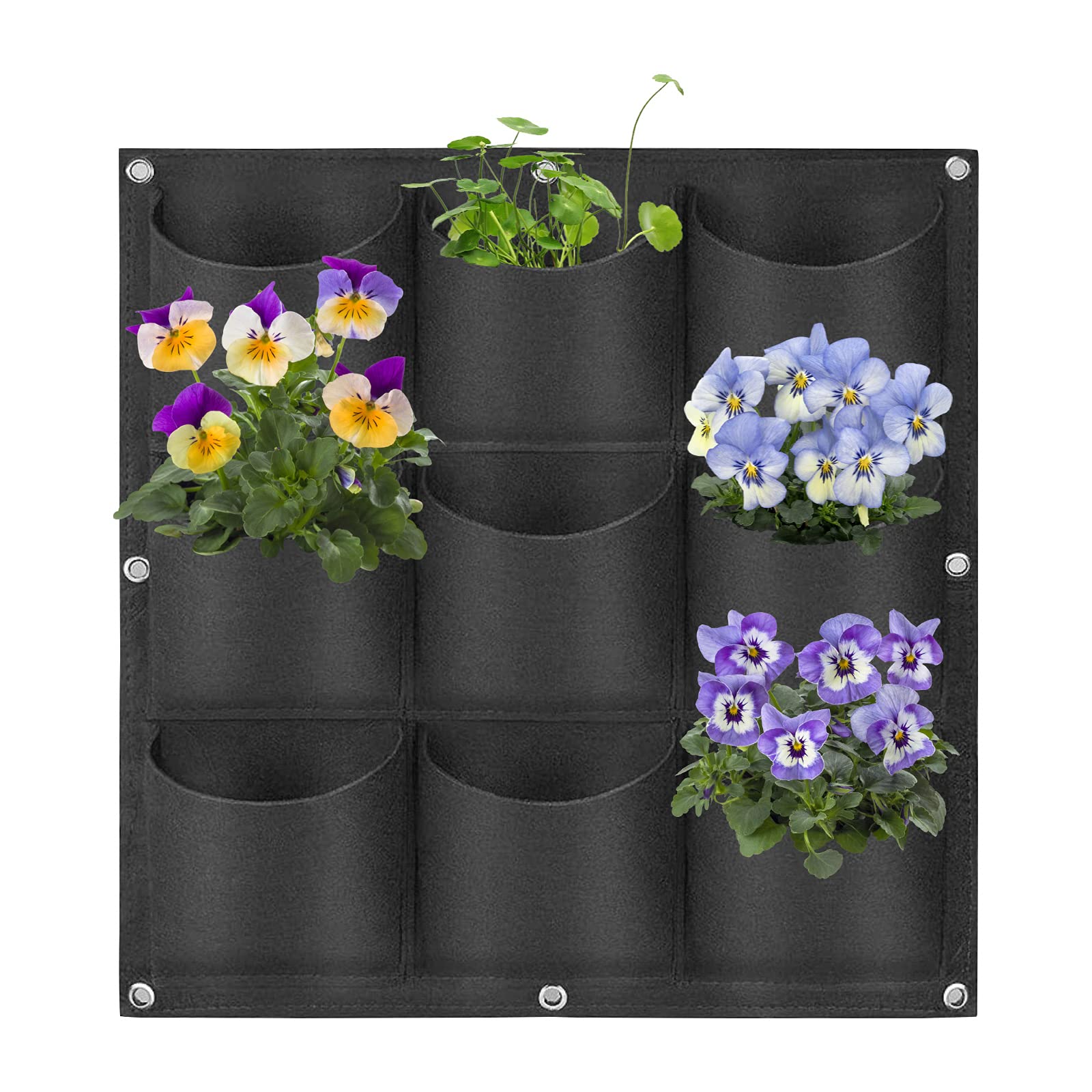 90 Pockets Hanging Planter Bags, Hanging Vertical Wall Mounted Plant ...