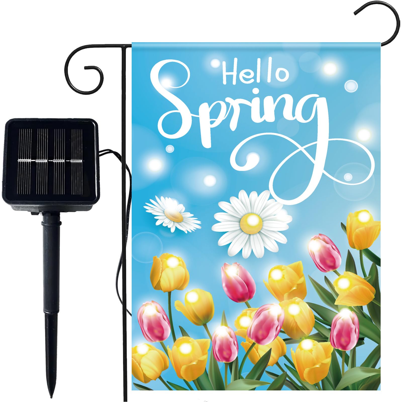 Remagr Spring Solar Seasonal LED Garden Flags 28 x 40 Inch Double Sided ...