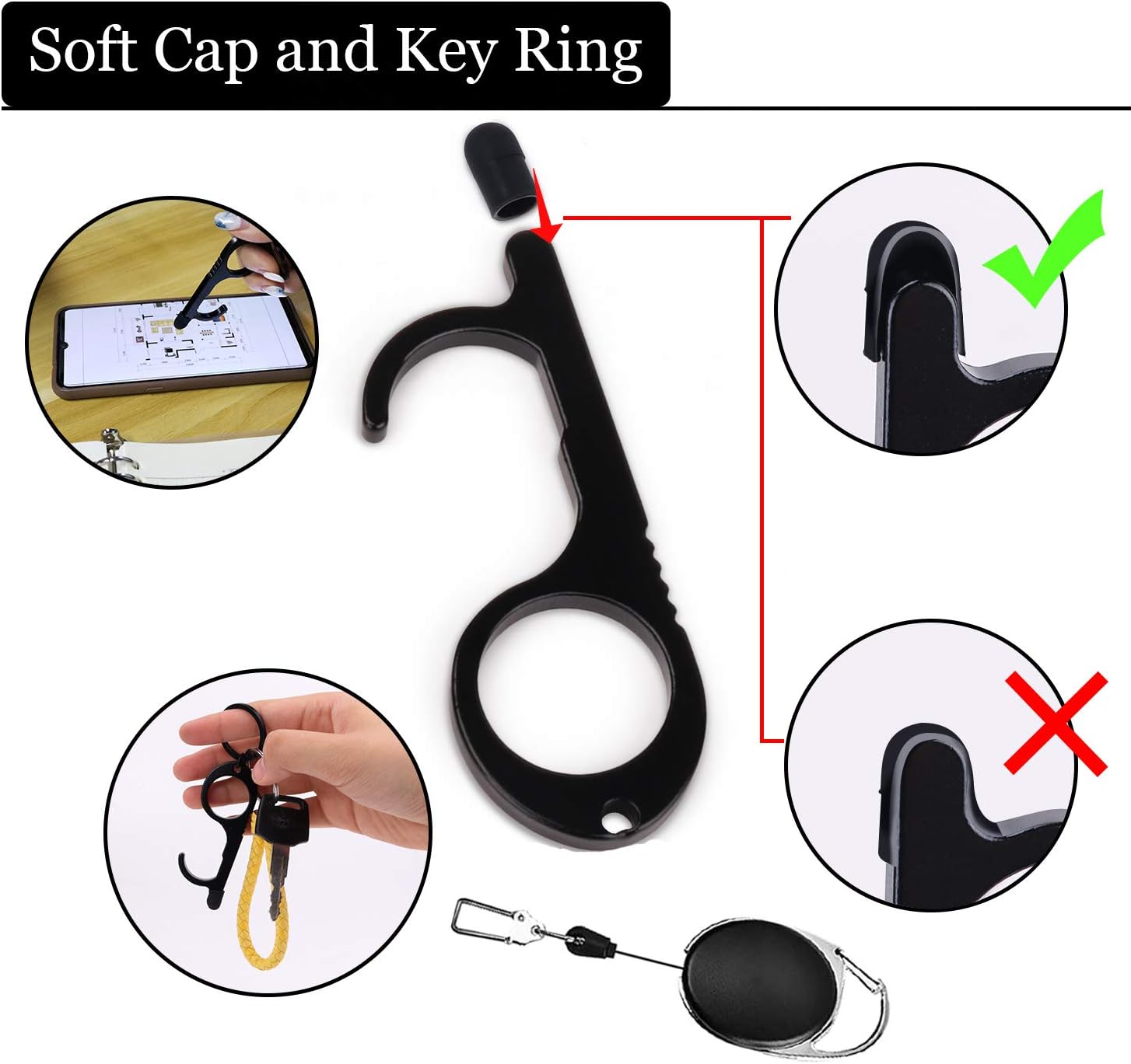 [4 Pack] No Touch Door Opener, Kardition Contactless Door Opener Tool ...