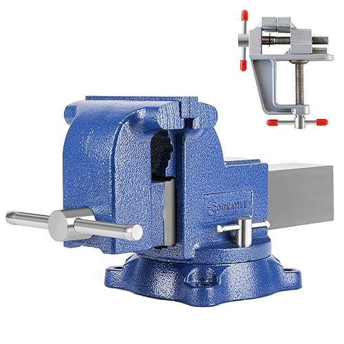 COGNATIVE 6" Heavy-Duty Bench Vise Ductile Iron Bench Vise 6 Inch 360° Swivel Bench Vise with ...