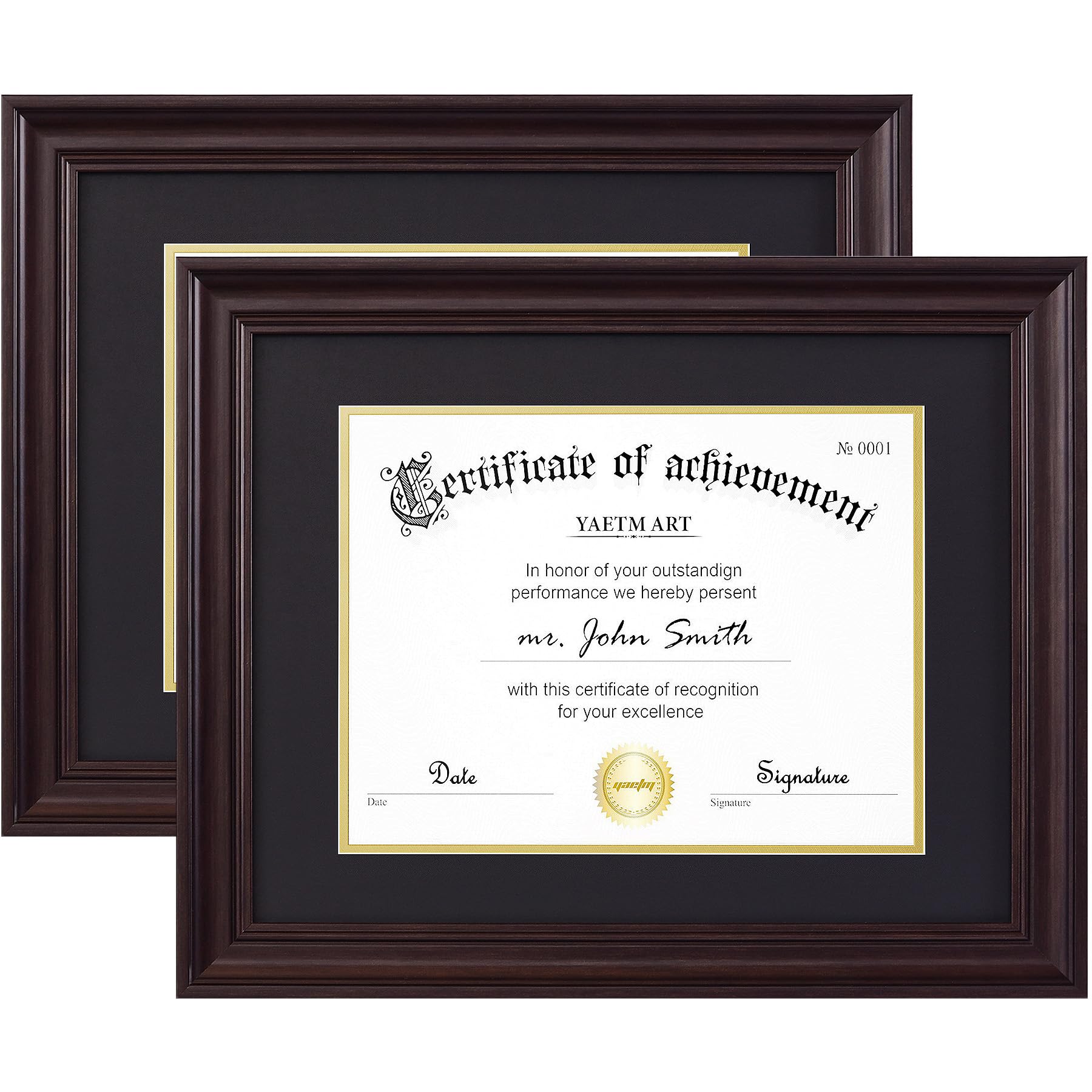 Yaetm 8.5x11 Diploma Frame | Certificate Frame with HD Tempered Glass ...