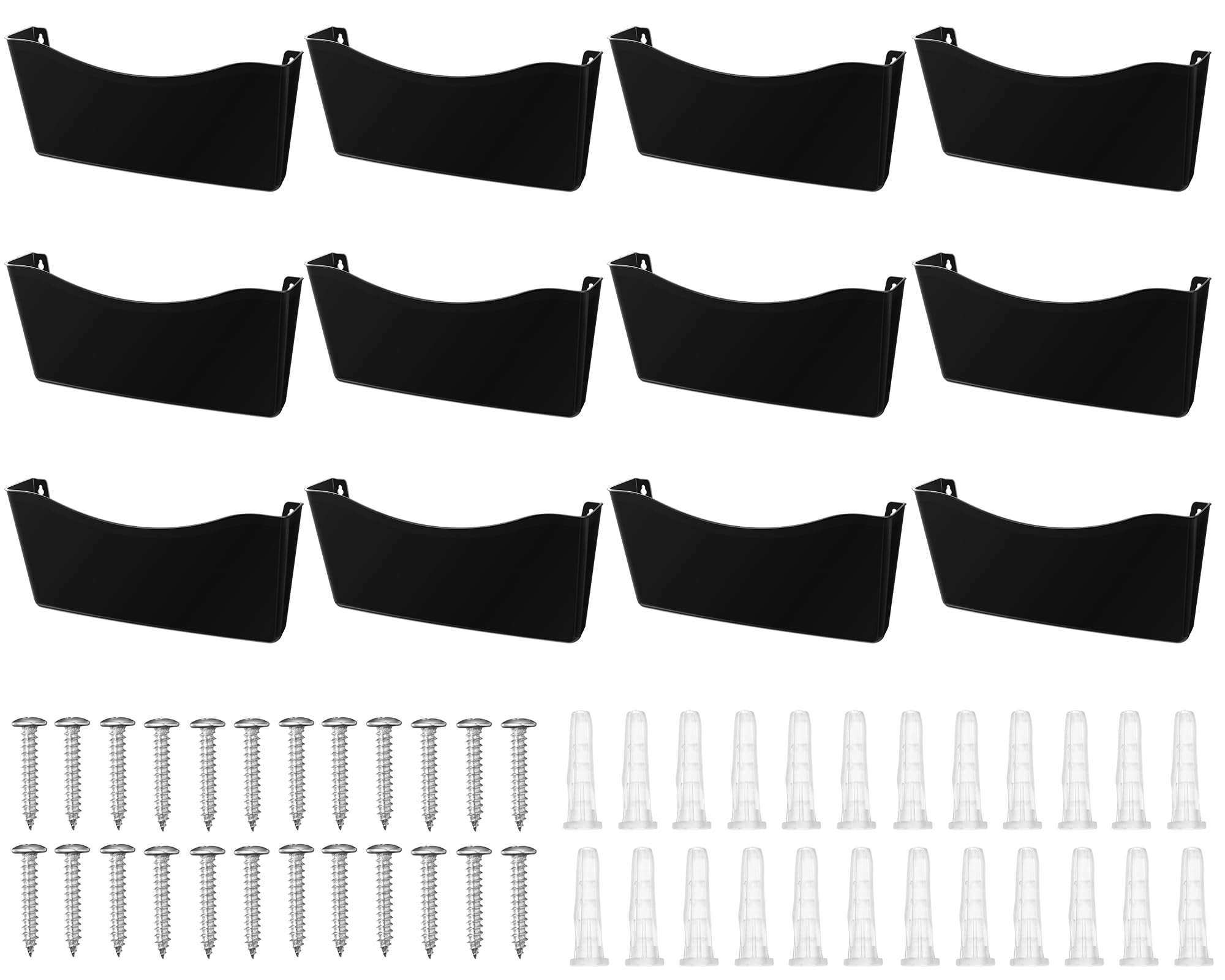 Colarr 12 Pcs Expandable Pocket Wall File Set Plastic Wall Mountable ...