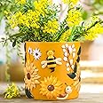 Amazon.com : GUGUGO Colorful Sunflower Bee Flower Pots, Funny Unique ...