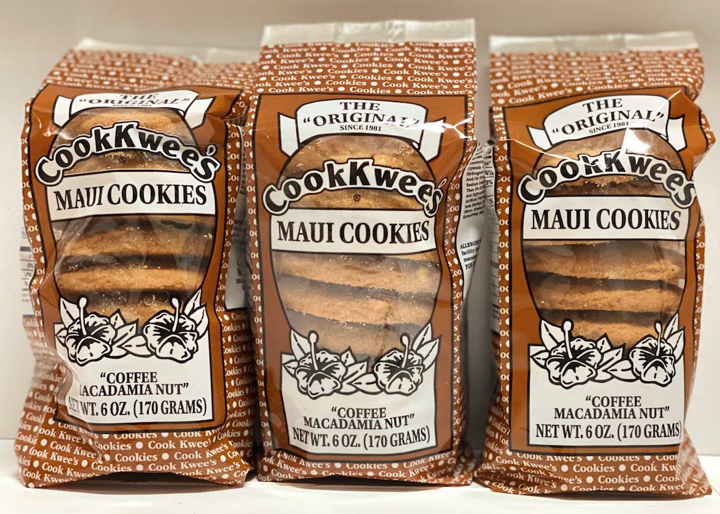 Cook Kwee's Maui Cookies, Coffee Macadamia Nut - 6 ounce (170g), 1 pack ...