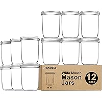 Amazon.com: Wide Mouth Mason Jars 10 OZ, KAMOTA 10 OZ Mason Jars ...
