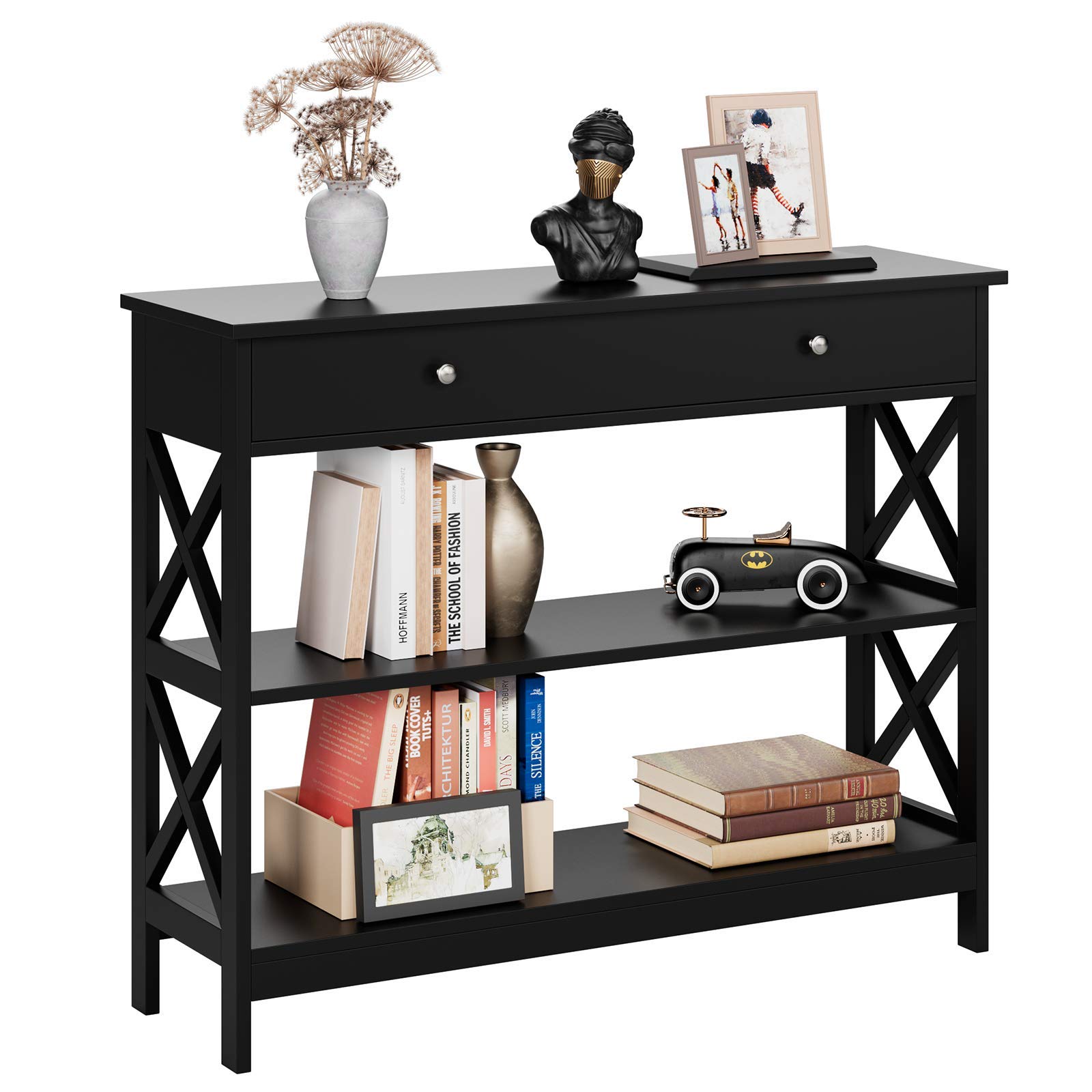 Buy Kealive Console Table with 1 Drawer, Tall Entryway Table with 3 ...