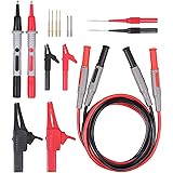 Proster Multimeter Probe Test Lead Kit with Alligator Clips Replaceable ...