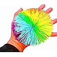 Amazon.com: 4.5Inch Large Rainbow Stringy Ball Silicone Bouncing Fluffy ...
