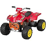 Amazon.com: Power Wheels Barbie Pink Racing ATV, 12-V Battery Powered ...