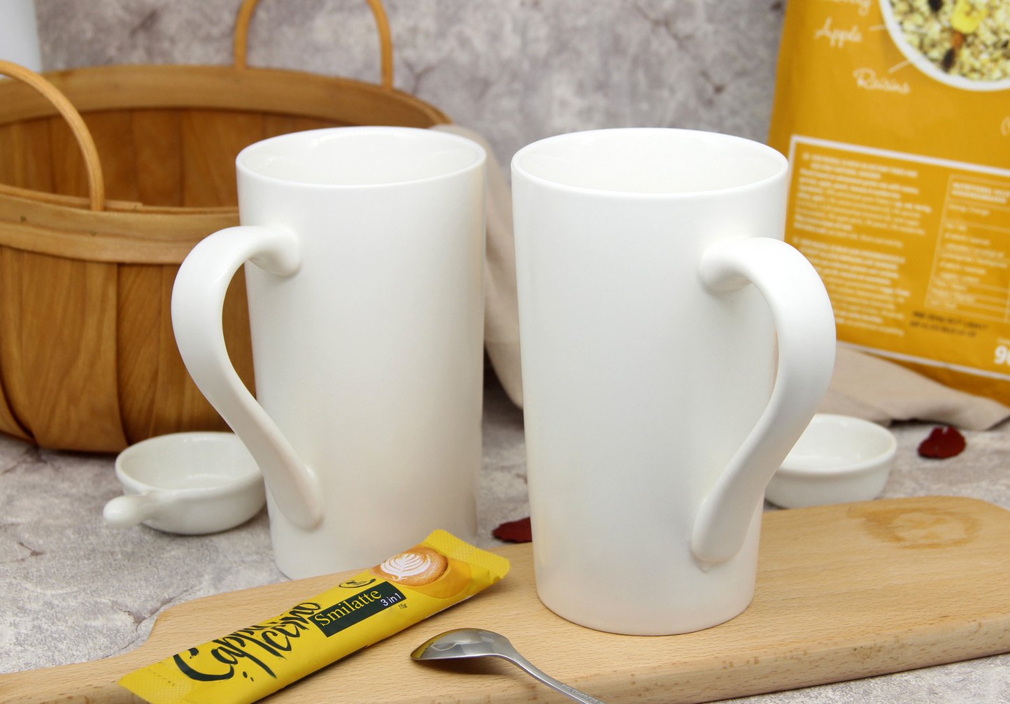 20 Oz 600ml Large Coffee Mugs Smilatte M007 Plain Tall Ceramic Cup With Handle For Dad Men 