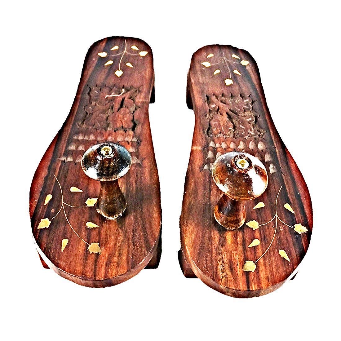 Buy Devama the Divine™ Elegant Wooden Khadau/Slipper/Chappal/Wooden ...