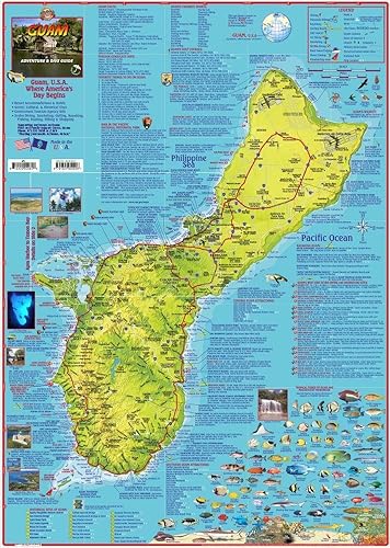 Guam Adventure & Dive Guide Laminated Map Poster in Oman | Whizz Guam