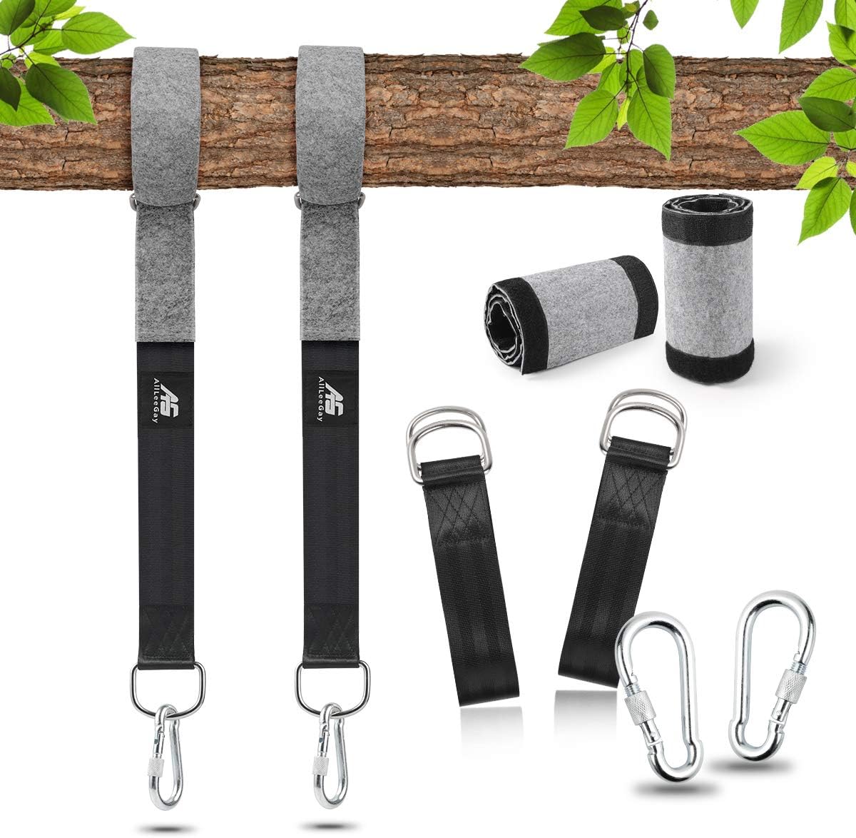 NOBRANDED Tree Swing Hanging Kit Holds 2200 LBS 5ft Polyester Fiber ...