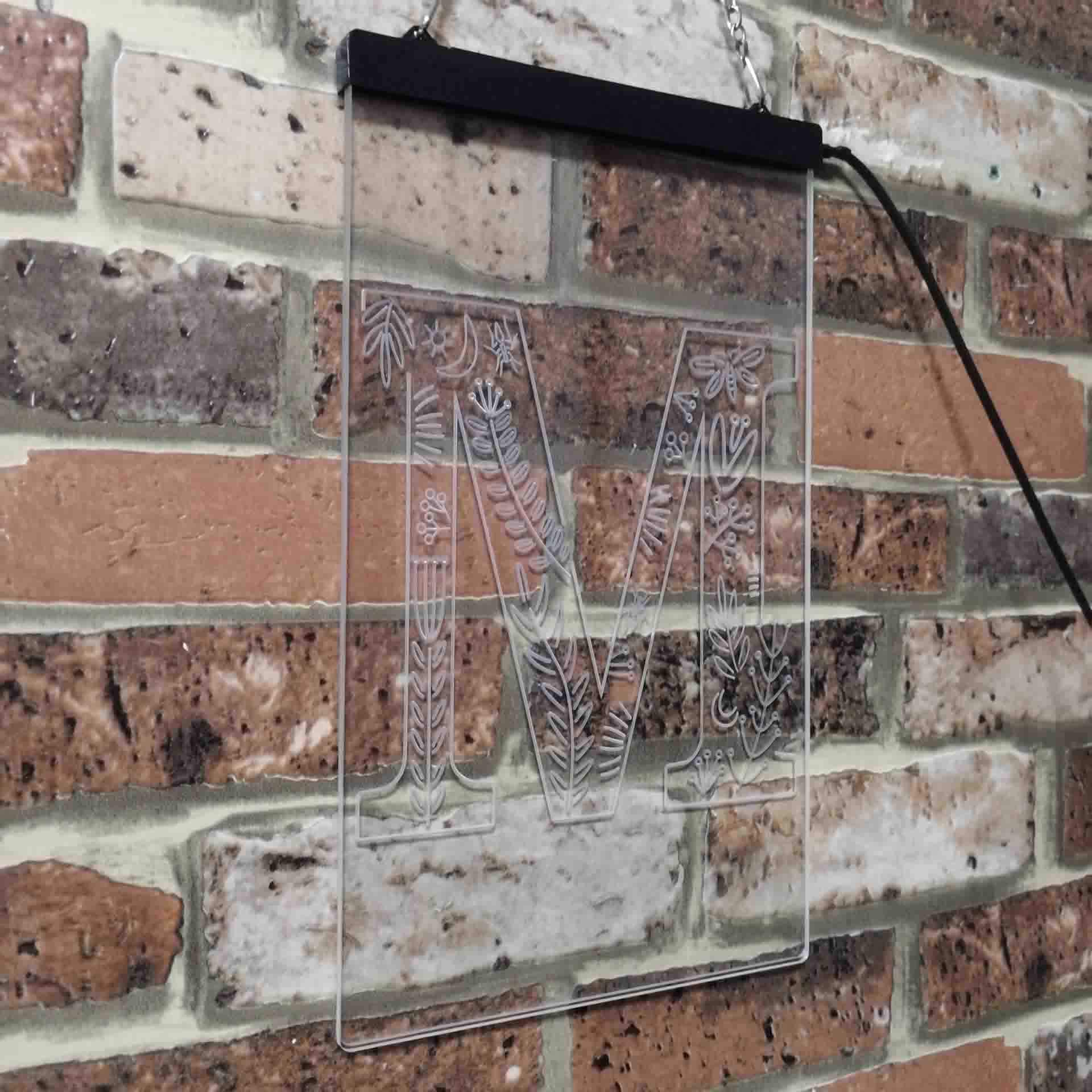 ADVPRO Letter M Initial Monogram Family Name Dual Color LED Neon Sign ...