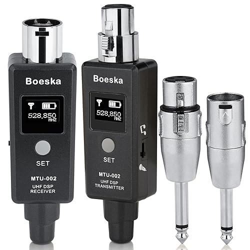 Wireless XLR Transmitter and Receiver, UHF XLR Adapter System for ...