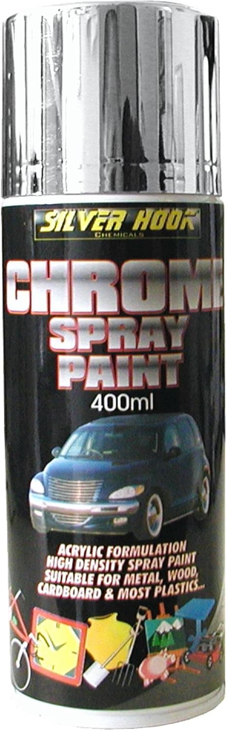 Silverhook Chrome Effect Acrylic Spray Paint 400ml Metallic Colour ...