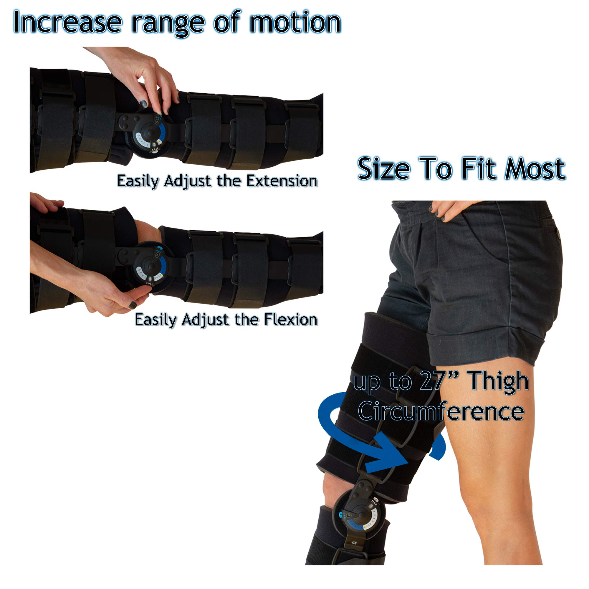 Mua Post-Op Knee Brace, Range of Motion Control Hinged Immobilization ...