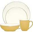 Amazon.com | Noritake Colorwave Mustard 4-Piece Place Setting, Black ...
