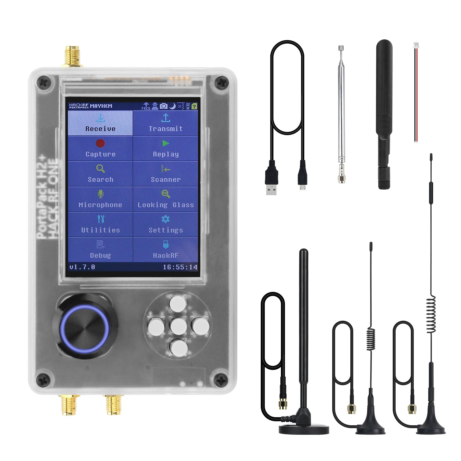 Mua HamGeek HackRF One R9 V2.0.0 and Improved PortaPack H2 Include 5 Antennas and USB Cable ...