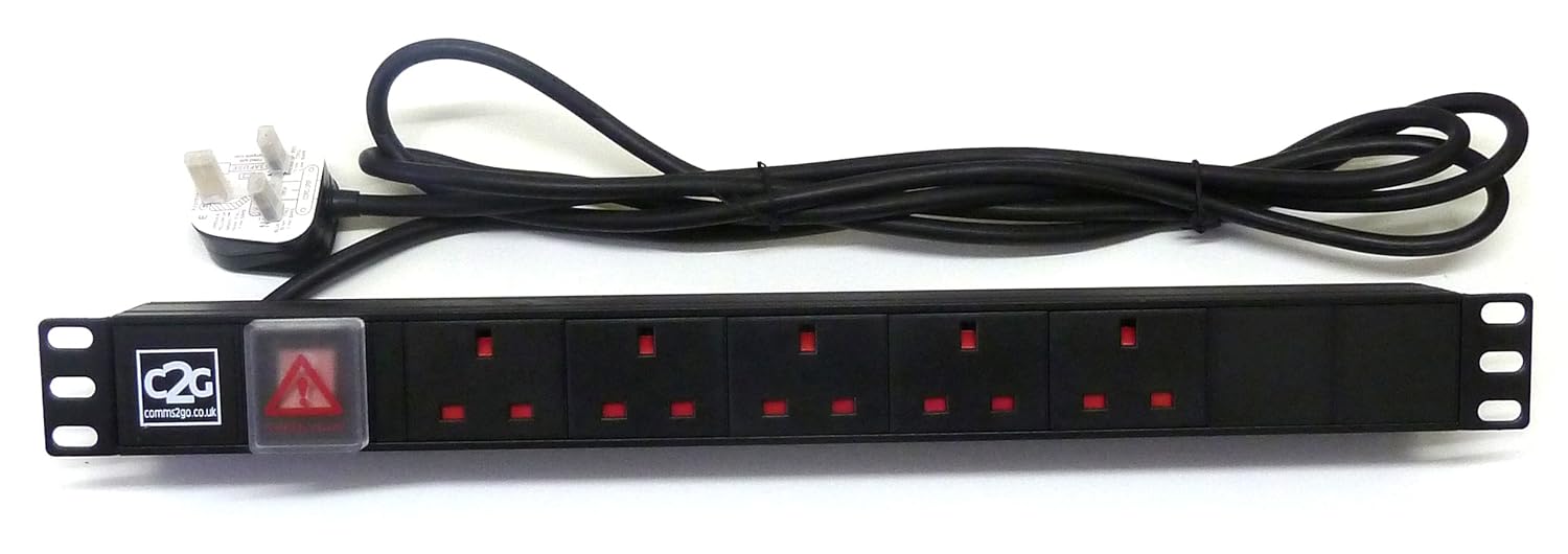 13A Power Distribution Unit Strip 5 Way Horizontal UK: Amazon.co.uk ...