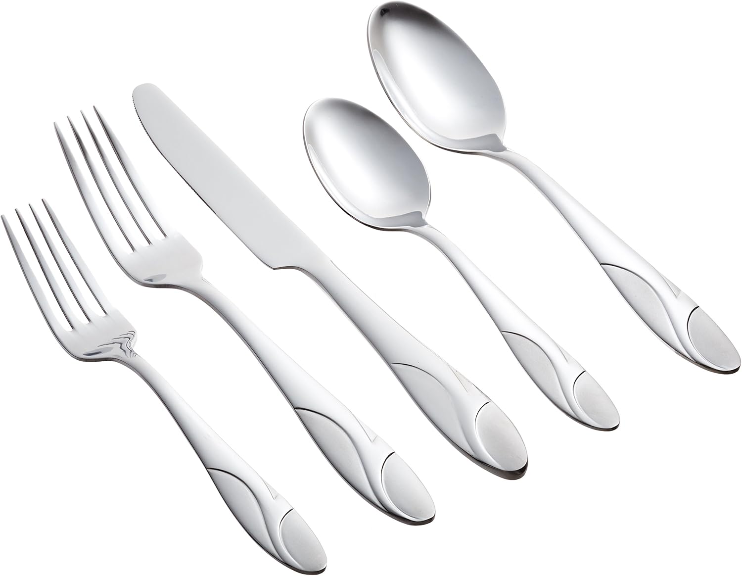 Amazon.com: Farberware Licorice Sand 20-Piece Flatware Silverware Set ...