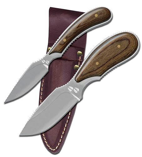 OUTDOOR EDGE Dark Timber Combo - 2 Knife Skinner and Caper Fixed Blade ...