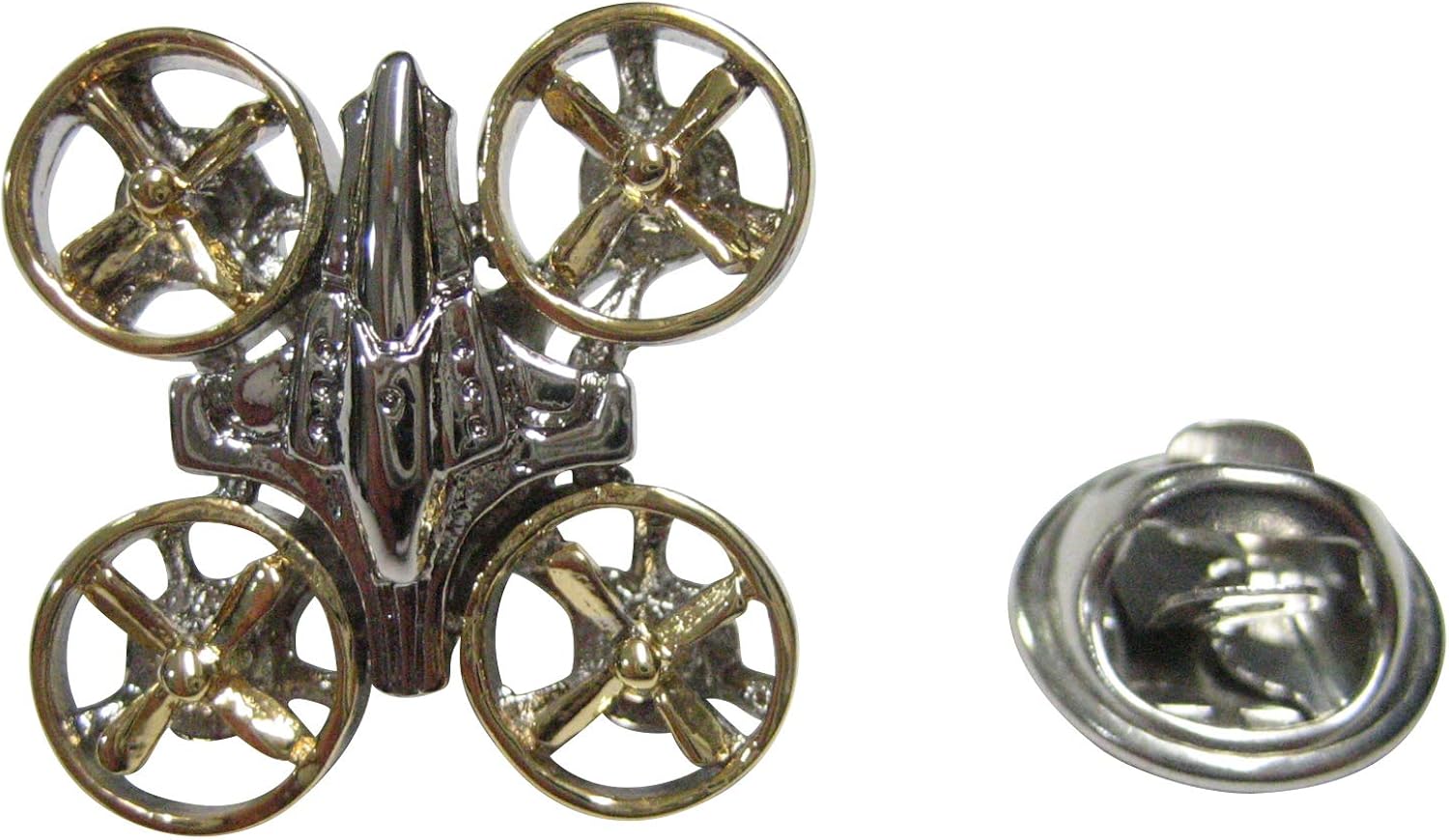 Amazon.com: Gold and Silver Toned Quadcopter Drone Lapel Pin: Clothing