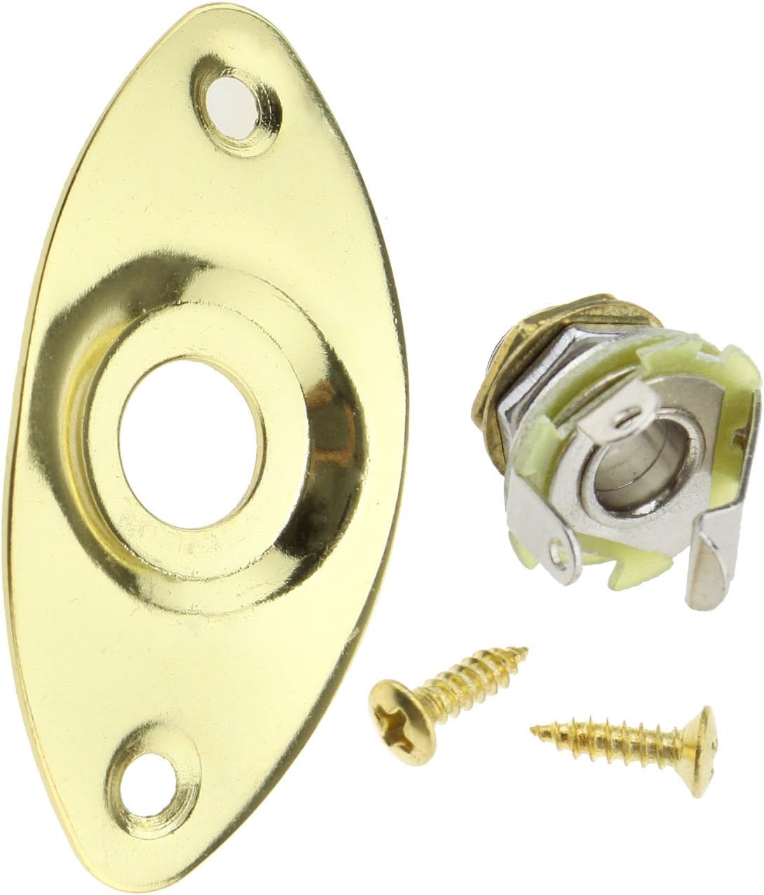 ENET Oval Shape Output Jack Plate Socket For Electric Guitar Gold Tone ...