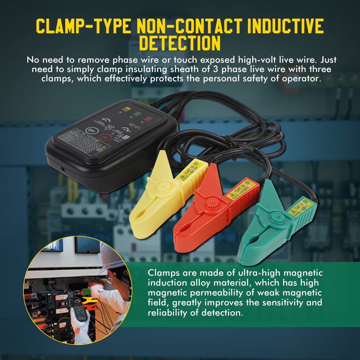 Mua Phase Rotation Meter Non-contact 3 Phase Rotation Meter AC 70~600V ...