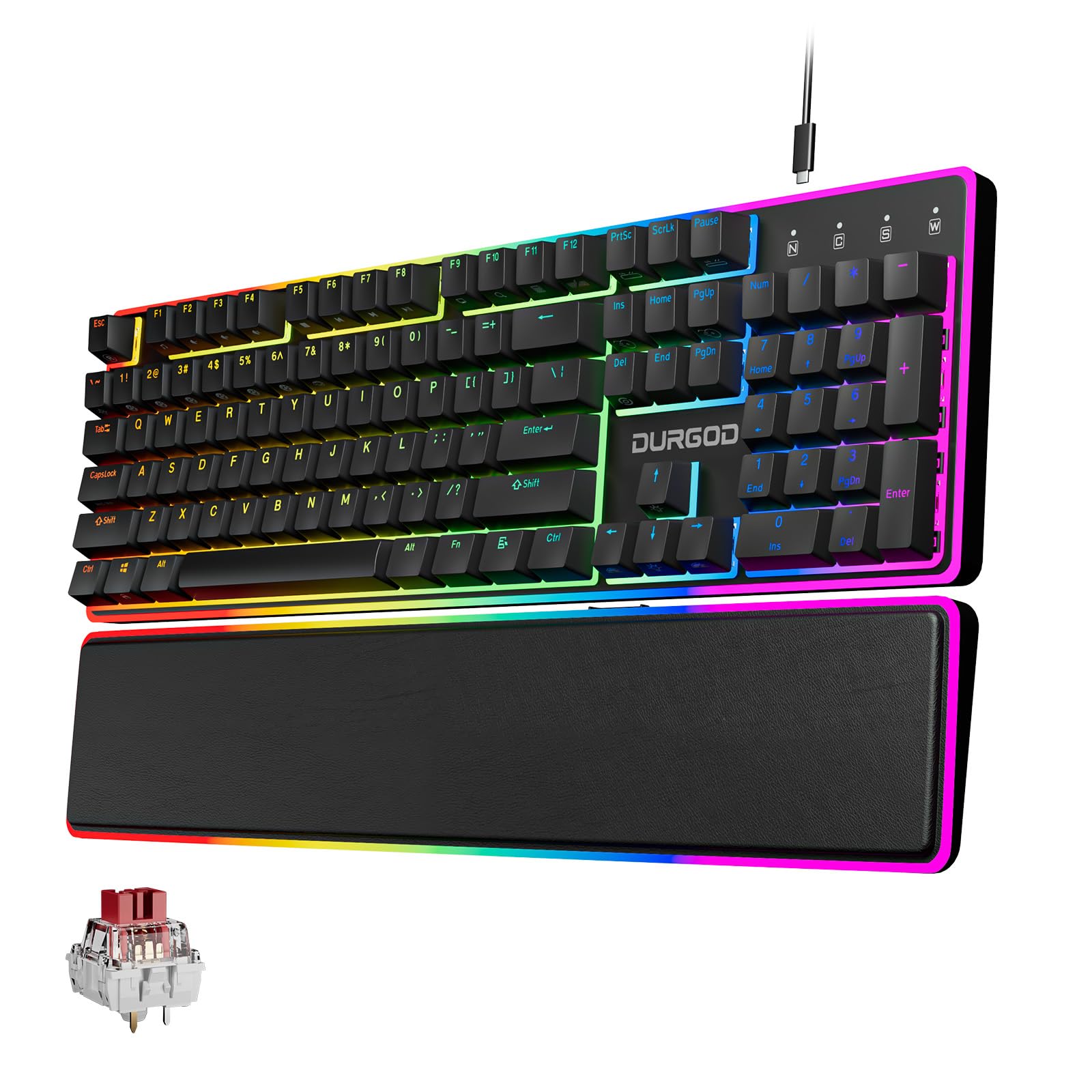 Mua DURGOD TGK021 Mechanical Gaming Keyboard, 104 Keys Wired Keyboard ...