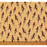 Amazon.com: Moda Funky Monkey Flannel Sock Monkey Cream Fabric By The Yard