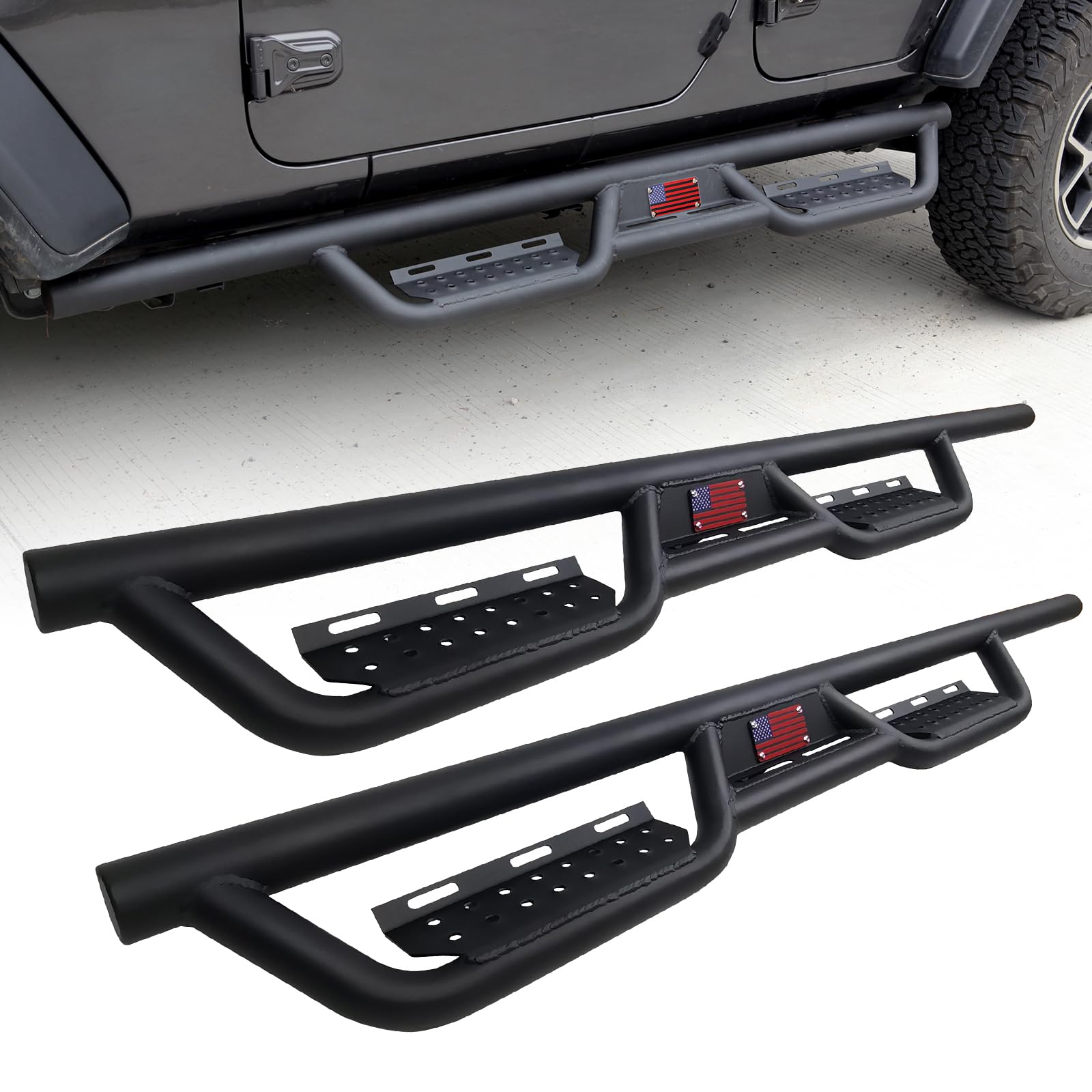 GaeaAuto Drop Down Style Running Boards Drop Side Steps Rails Nerf Bars ...