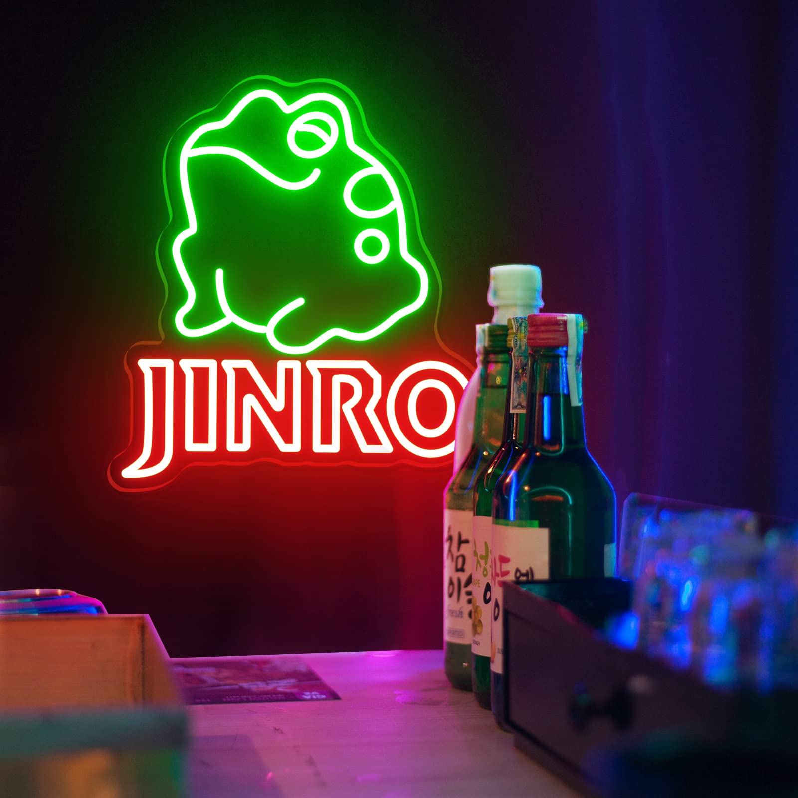 Mua Jinro Soju Frog Neon Sign for Wall Decor, USB Powered Korean Soju LED Neon Light, Dimmable ...