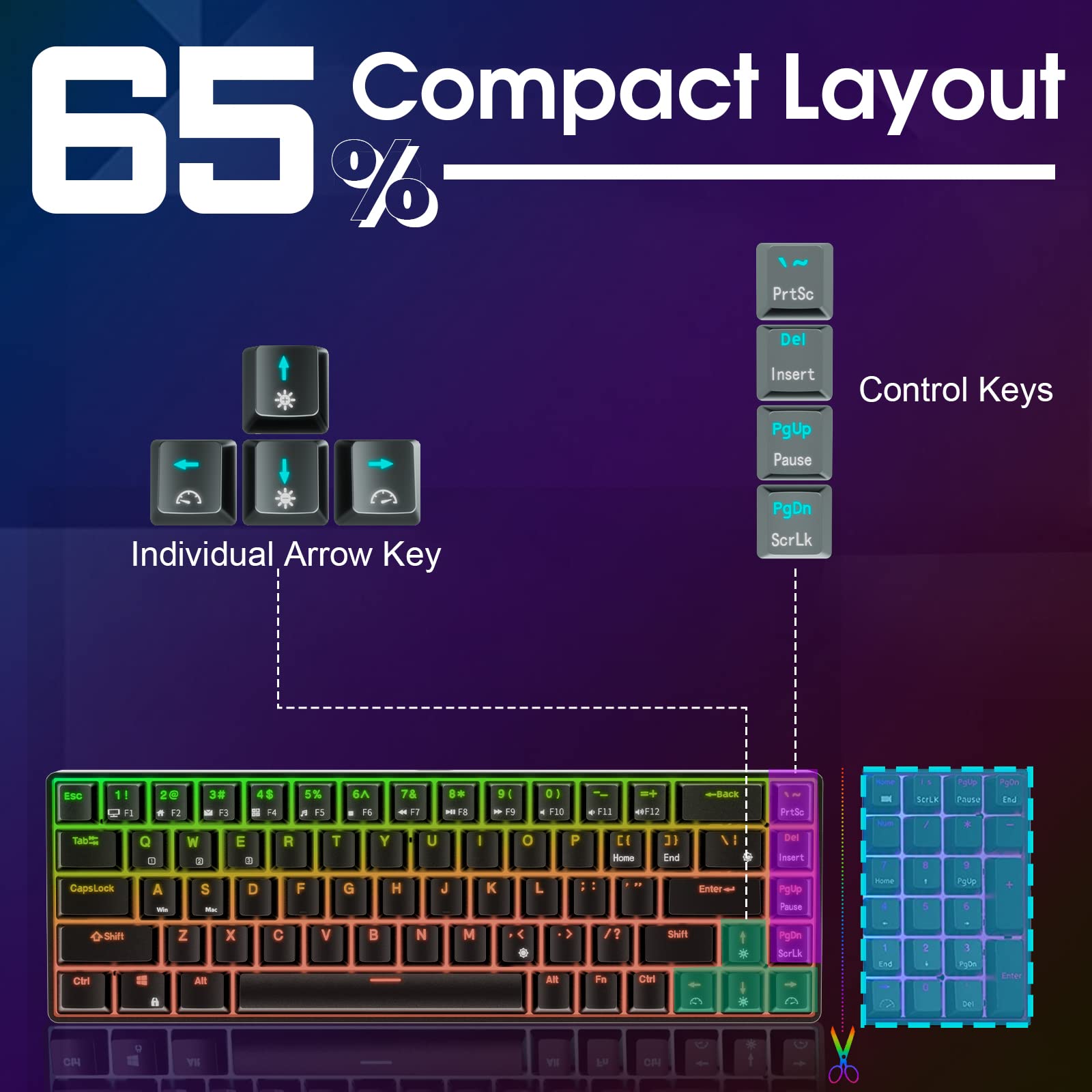 Mua RK ROYAL KLUDGE RK68 (RK855) 65% Mechanical Gaming Keyboard, RGB ...