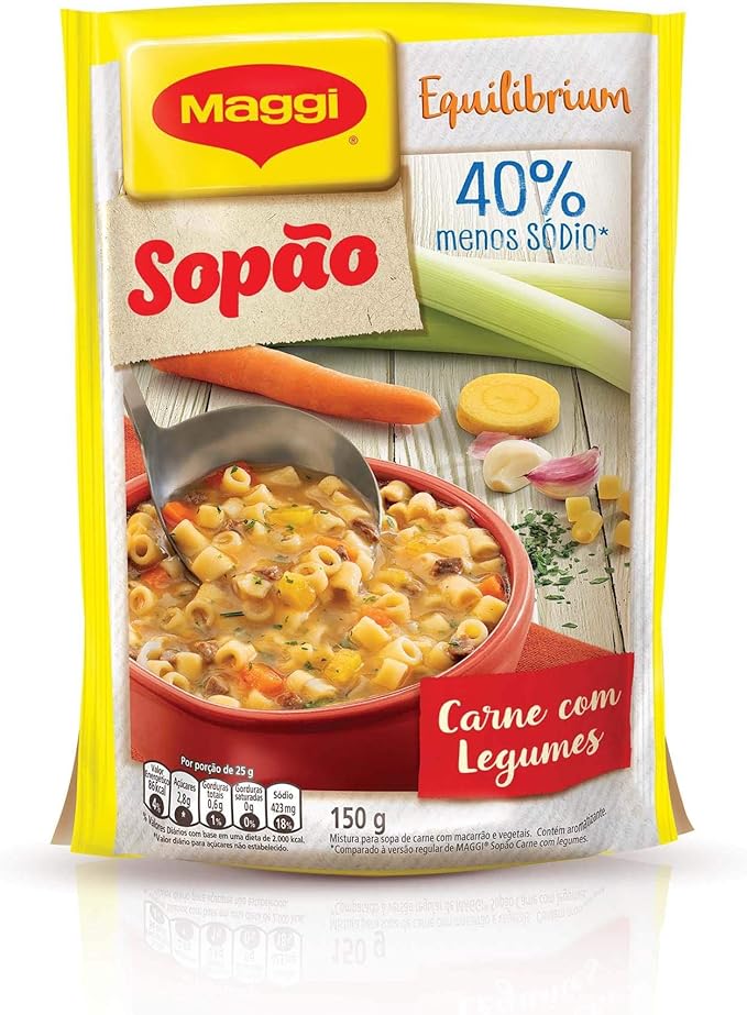 Maggi, Equilibrium, Sopão, Carne com Legumes, Sachê, 150g: Amazon.com ...