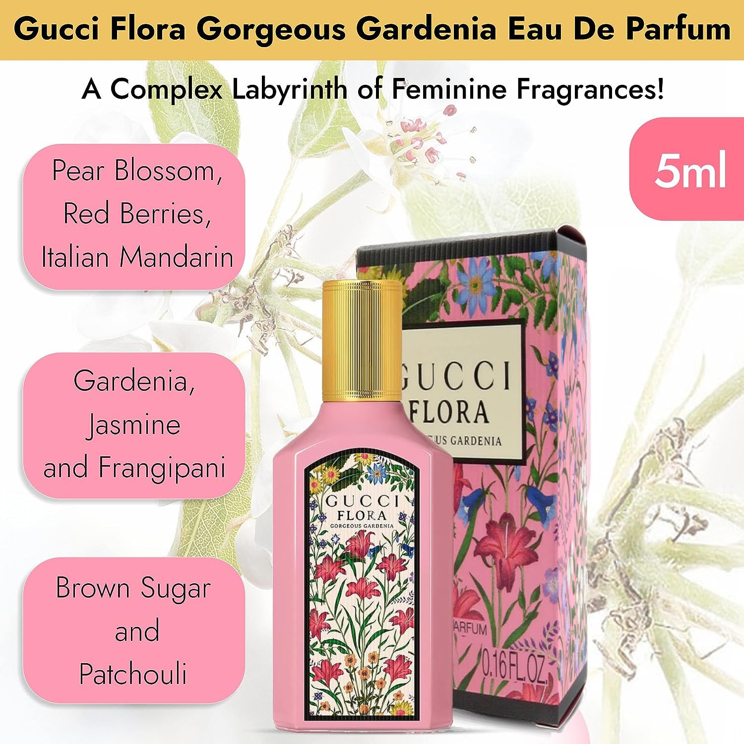 Mua Gucci Flora Gorgeous Gardenia Eau De Parfum ~ Mini Splash Top 0.16 ...