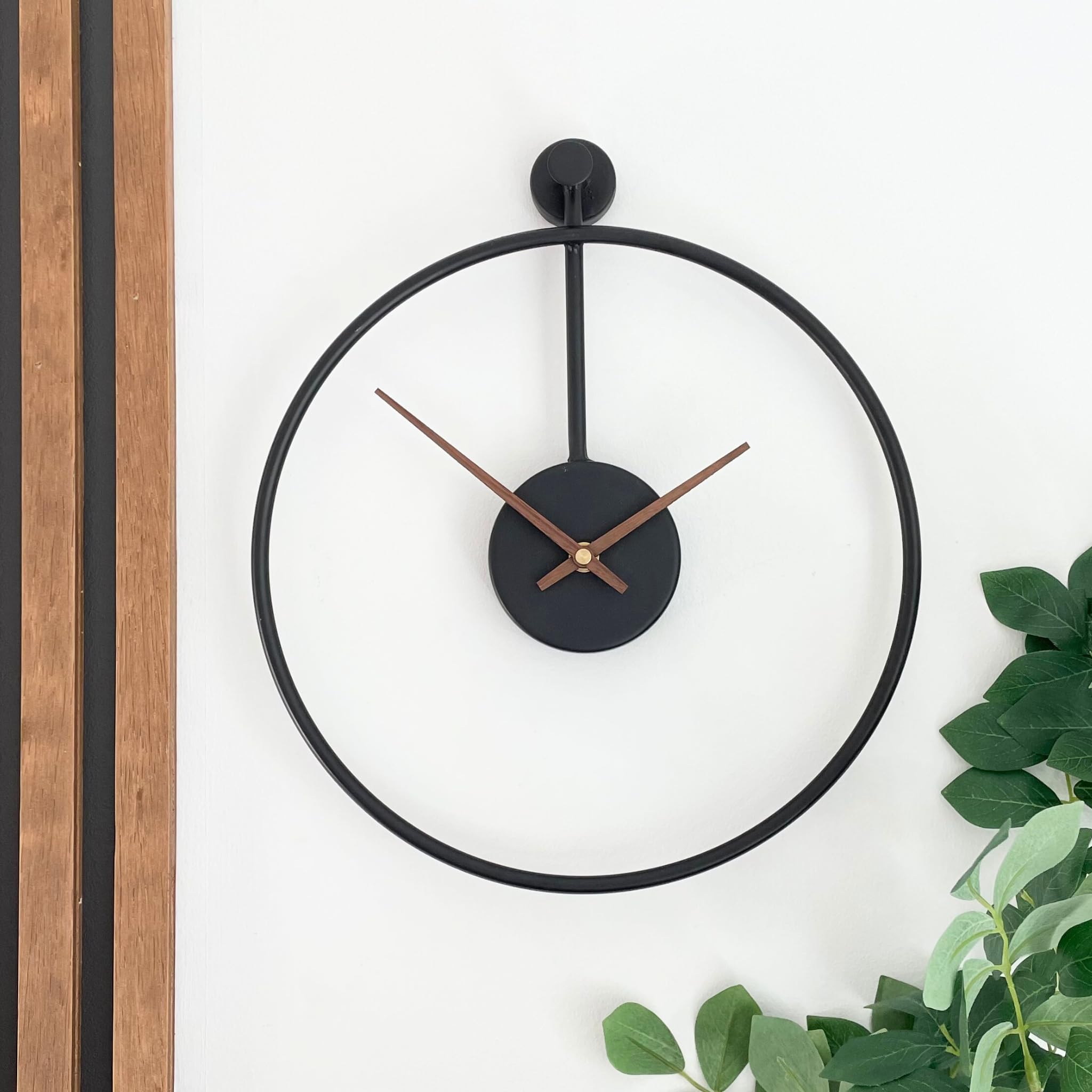 Mua OAKOA Modern 12 Inch Silent Wall Clock - Black Metal Clock for ...