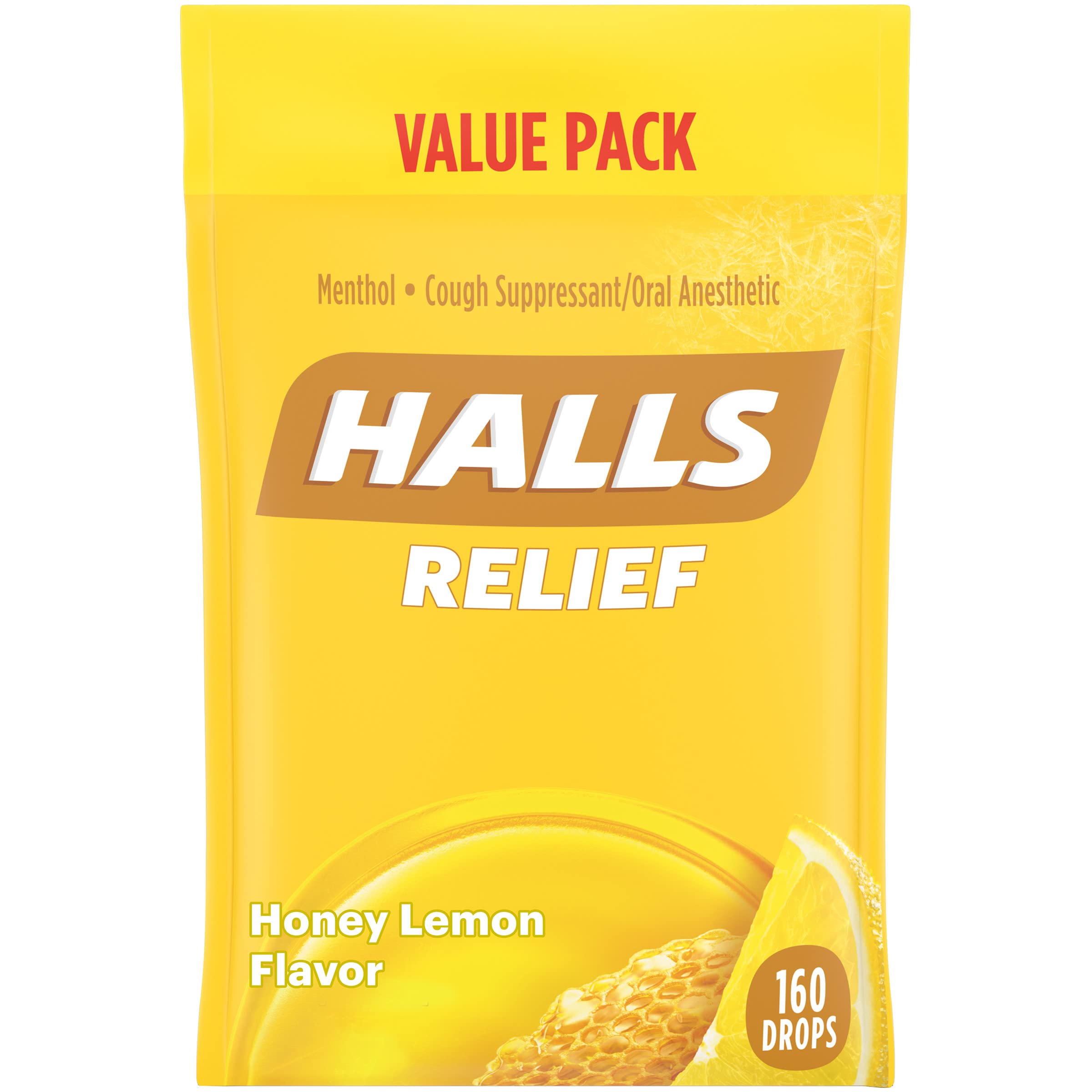 Mua HALLS Relief Honey Lemon Cough Drops, Value Pack, 160 Drops trên ...