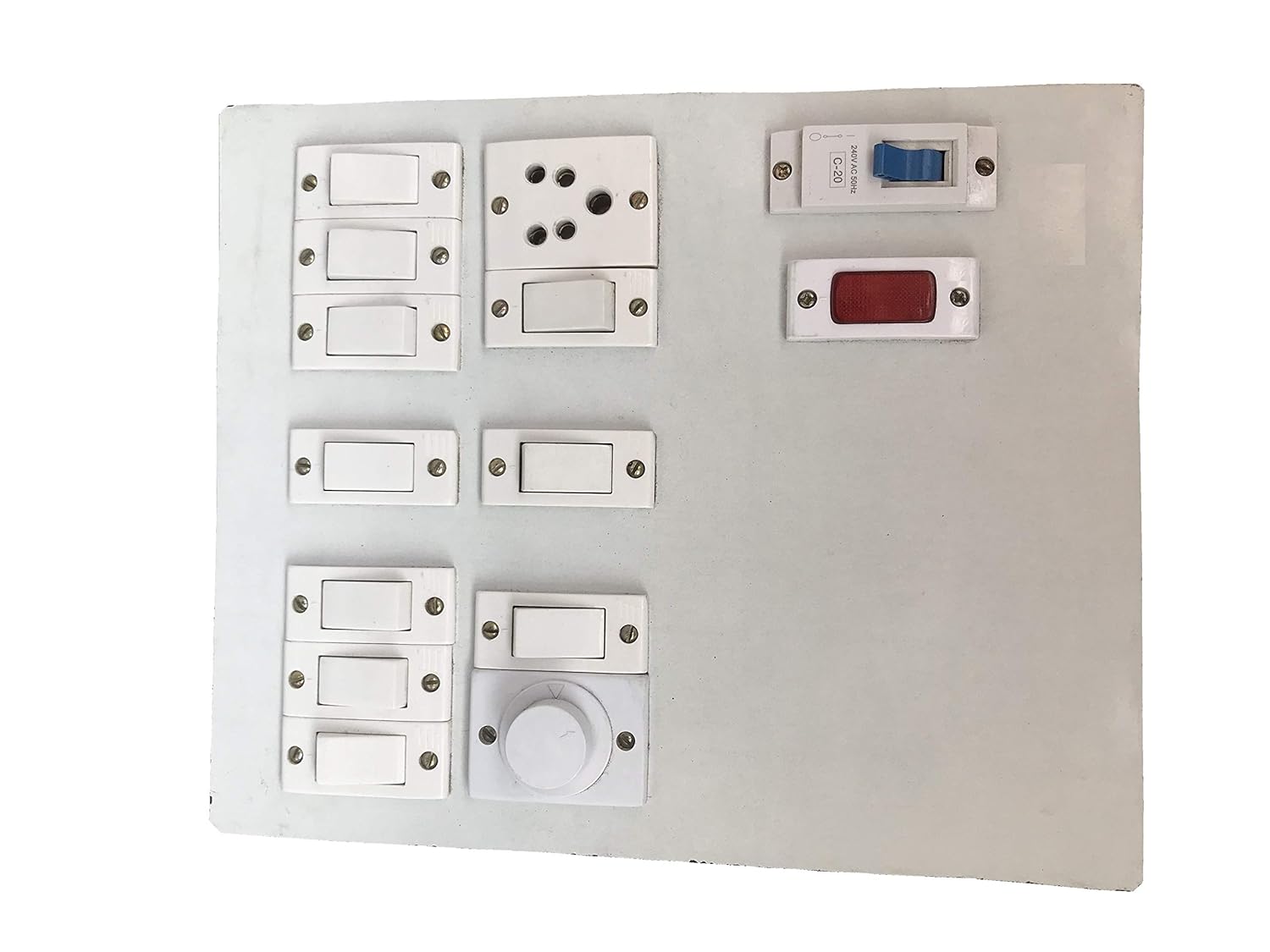 Buy Electric Wooden Switch Board (10 Switches, 1 Sockets, 1 Indicator ...