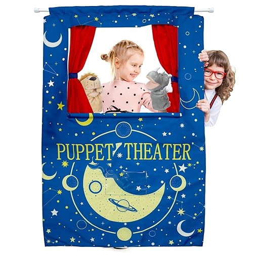 Newwiee Doorway Puppet Theater Foldable Puppet Show Theater for Kids ...