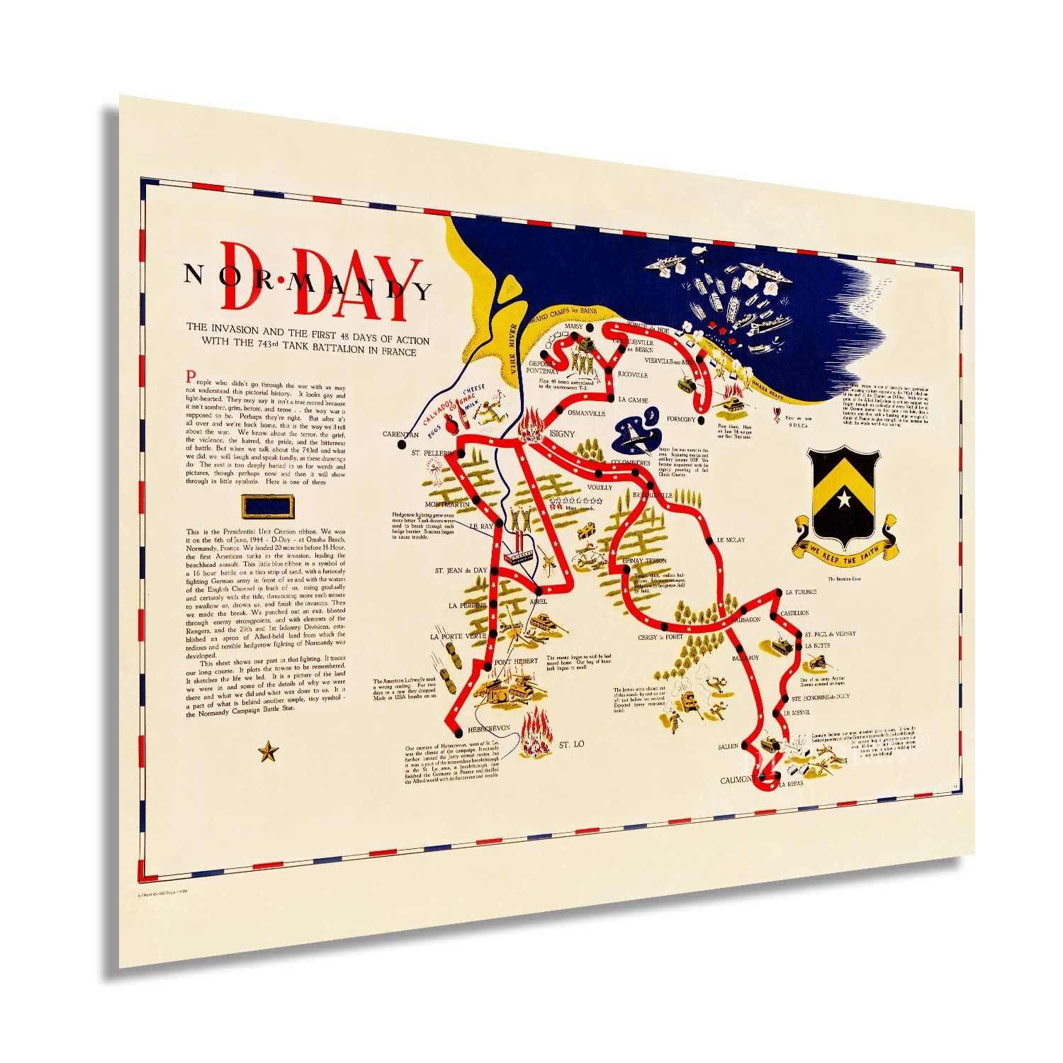 Buy HISTORIX Vintage 1944 D Day Normandy - 18x24 Inch Vintage Wall Art ...