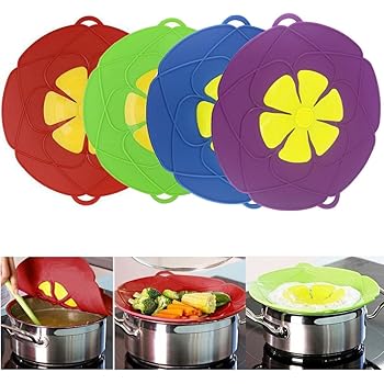 Amazon.com: 1 X Boil Over Safeguard - Silicone Lid Stops Pots and Pans ...