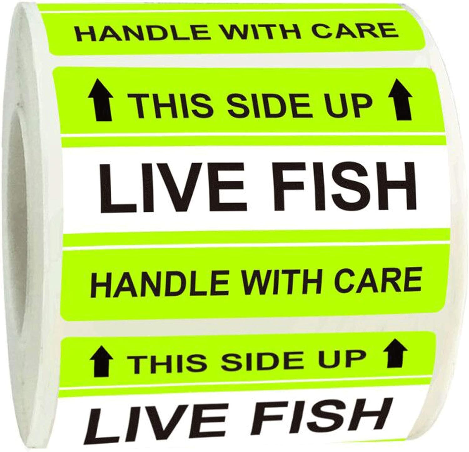 Fluorescent Live Fish Stickers Please Handle with Love Labels 2 X 3 ...